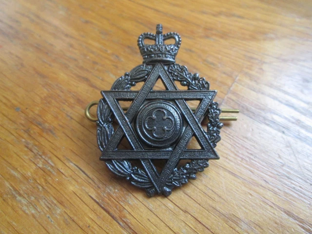 MILITARY WW2 JEWISH Royal Armychaplains Officers Cap Badge With Lugs ...