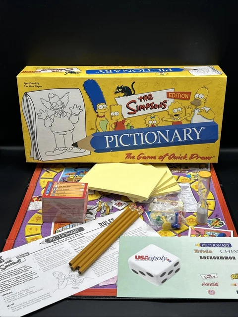 PICTIONARY THE SIMPSONS Edition Board Game Vintage 2002 Brand New ...