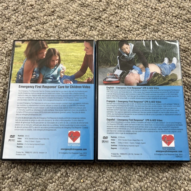 EMERGENCY FIRST RESPONSE CPR & AED Care For Children Dvd Lot £10.80 ...