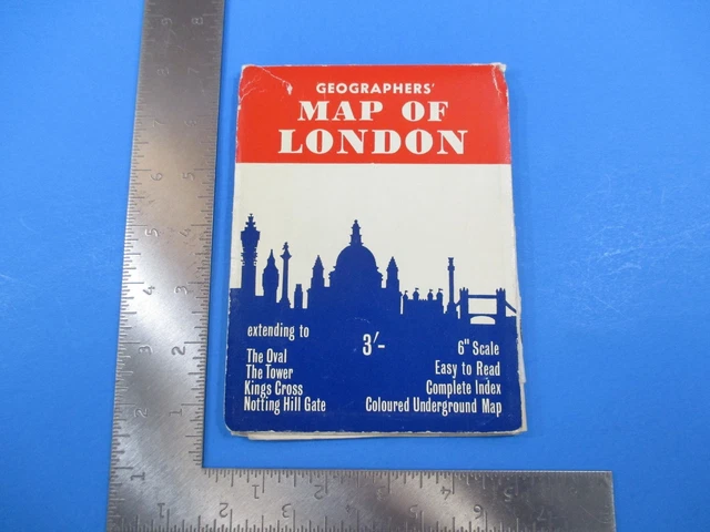 VINTAGE GEOGRAPHER'S MAP of London Fold Out Brochure S4289 £11.30 ...