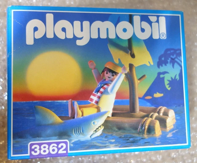 1996 GEOBRA PLAYMOBIL System 3862 Naufragé avec Radeau et Requin Neuf Scéllé ! EUR 69,99 ...