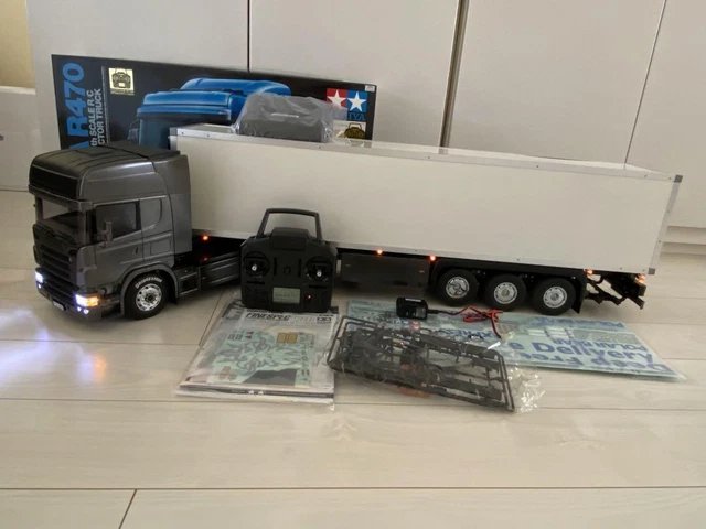 TAMIYA 1/14 RC Scania R470 Fully Operated 3-Axle Reefer Semi-Trailer £ ...