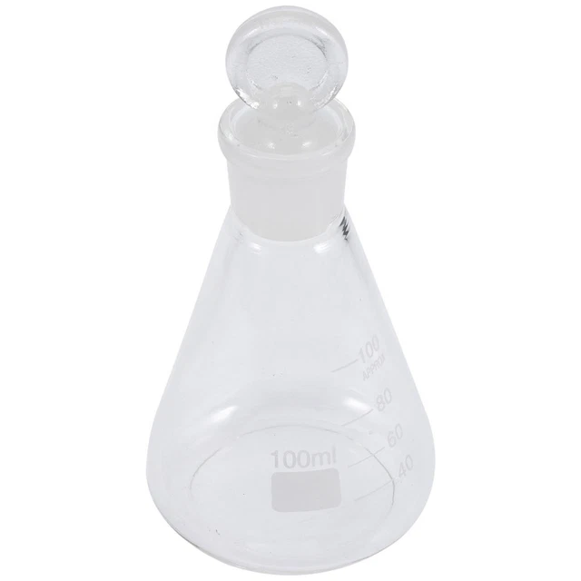 FLACONE CHIMICO ERLENMEYER con tappo un triangolo educativo EUR 14,12 ...