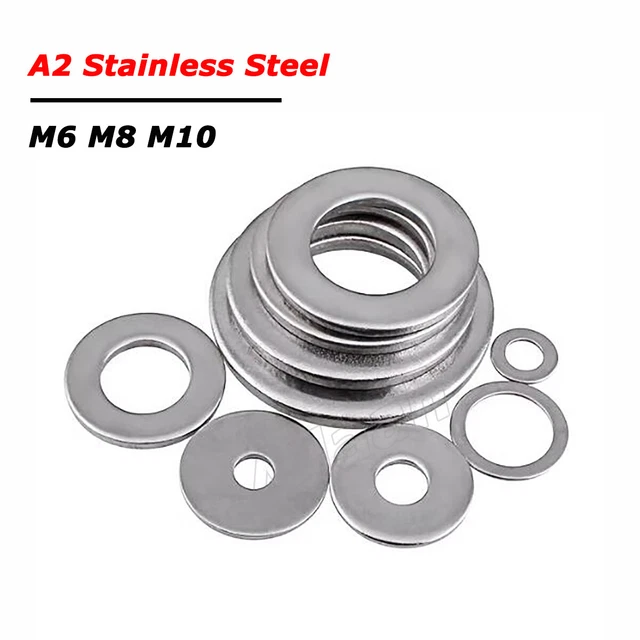 M6 M8 M10 Flat Washer Gasket Rings Fit Screw & Bolts - A2 304 Stainless ...