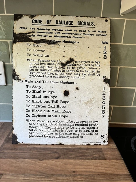 ANTIQUE ENAMEL SIGN Coal Mining Signals By Chromo Wolverhampton £104.68 ...