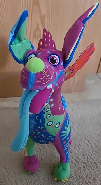 DISNEY PIXAR COCO Dante Alebrije Rainbow Spirit Dog 16" plush stuffed ...