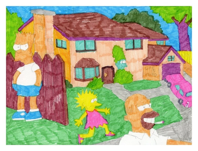BART SIMPSON THE Simpsons fan art originale bootleg. Firmato 2018 Bad ...