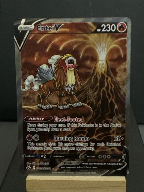 POKEMON CARD ENTEI V GG36/GG70 Galarian Galler Crown Zenith Rare Near ...