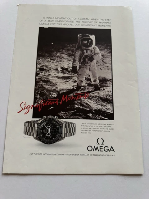 ORIGINAL VINTAGE OMEGA Speedmaster Moon Watch Magazine Advert Man Cave ...