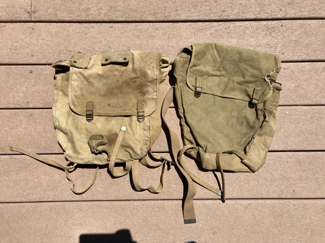 WW2 USMC US Marine Corps Upper & Lower Pack Set Backpack Field Gear ...