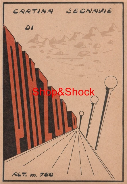 CARTINA SEGNAVIE DI PINZOLO Mappa Vintage Trentino Futurismo Ezio Mosna ...