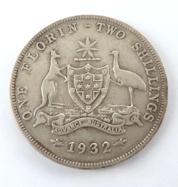 RARE LOW MINTAGE 1932 Australian Florin. Good Weight 11.2 Grams $265.00 ...