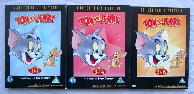 TOM AND JERRY Collector's Edition - 3 x Double DVD's - 6 Volumes - 159 Cartoons £15.27 - PicClick UK