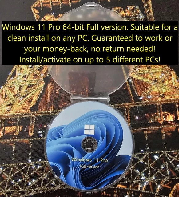 MICROSOFT WINDOWS 11 Professional DVD or USB 24H2 64-bit clean install on any PC £23.64 ...