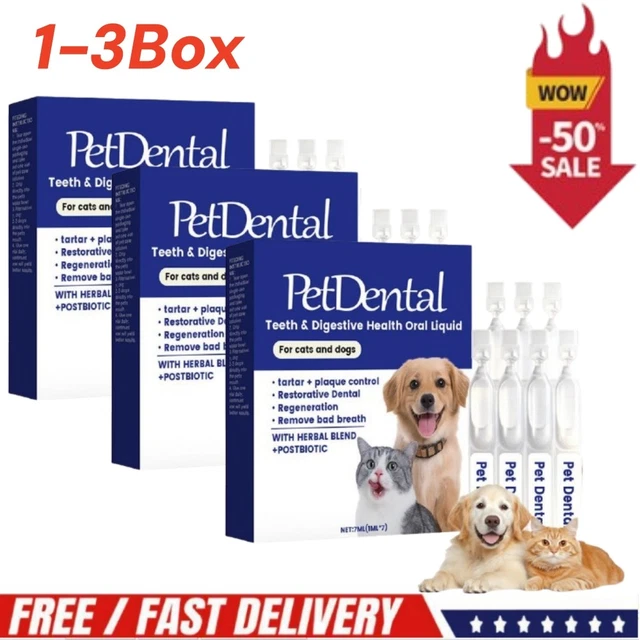 1-3X PET DENTAL Teeth&Digestive Health Oral Liquid with Herbal Blend ...