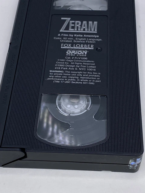 ZERAM VHS 1991 Japanese Sci-Fi Horror Hard To Find Fox Lorbor Vhs $9.99 ...