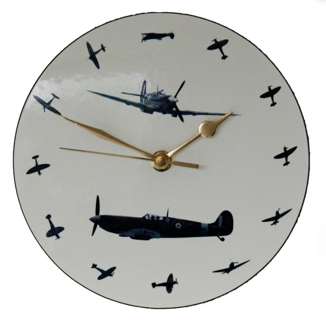 WW2 RAF SPITFIRE Wall Clock with looping Plane as the dial, Size 19cm ...