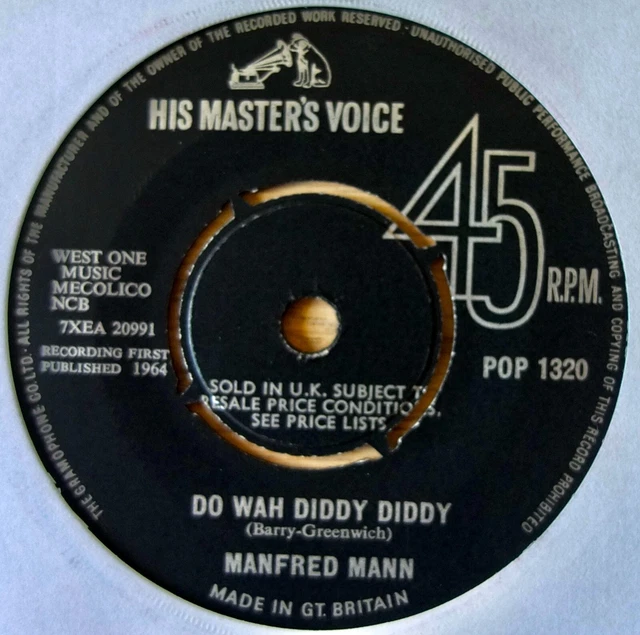 MANFRED MANN DO Wah Diddy Diddy 7" Single Hmv (1964) Ex Beat Blues Gt ...