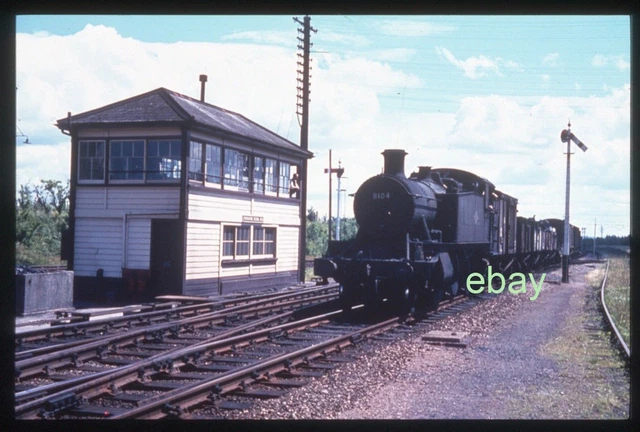 35MM SLIDE - ex GWR 8104 at Pershore signal box w/ mixed freight - June ...