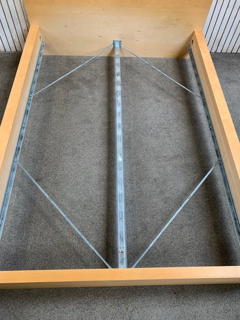 IKEA KING SIZE Wooden Bed Frame Beech Effect Sprung Slatted Base £80.00 ...