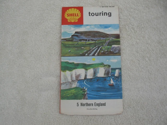 1960'S SHELL TOURING Map number 5 Northern England in very good ...