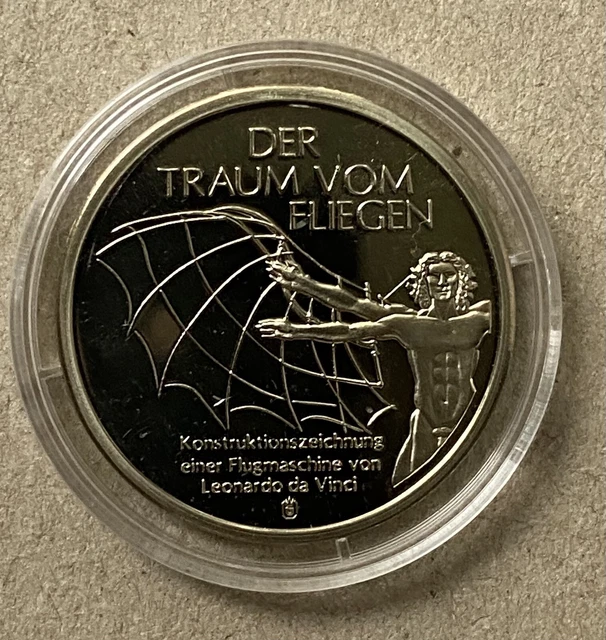 SAMMLERSTÜCK MEDAILLE TANTE JU, Der Traum vom Fliegen Leonardo da Vinci EUR 18,00 - PicClick DE