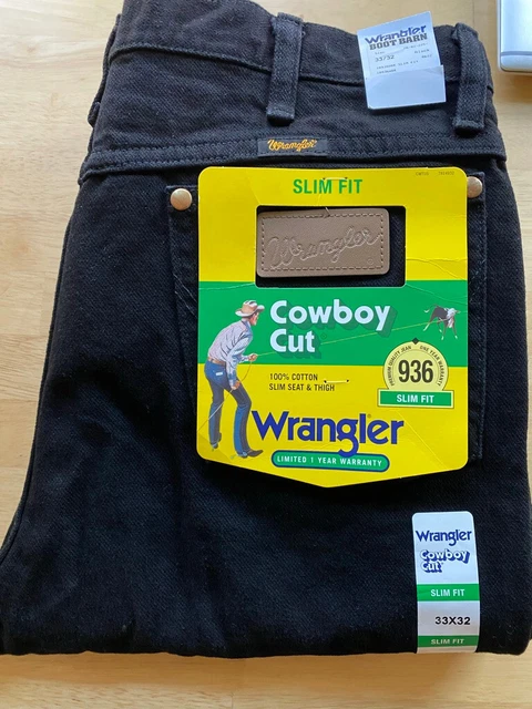 MENS WRANGLER® COWBOY Cut® Original Fit Jean 33 32 black New With Tags ...