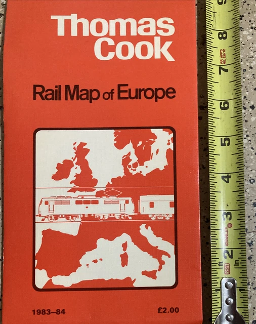 TRAVEL 1984 RAIL MAP OF EUROPE Railroad Thomas Cook Includes East ...