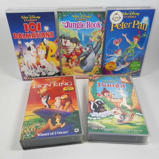 DISNEY VHS VIDEO Cassette Bundle Lion King Bambi Peter Pan Jungle Book ...