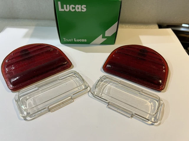 LUCAS ST51 D LAMP Rear Tail Light Red /clear Lens SET 217618 New £39.50 ...