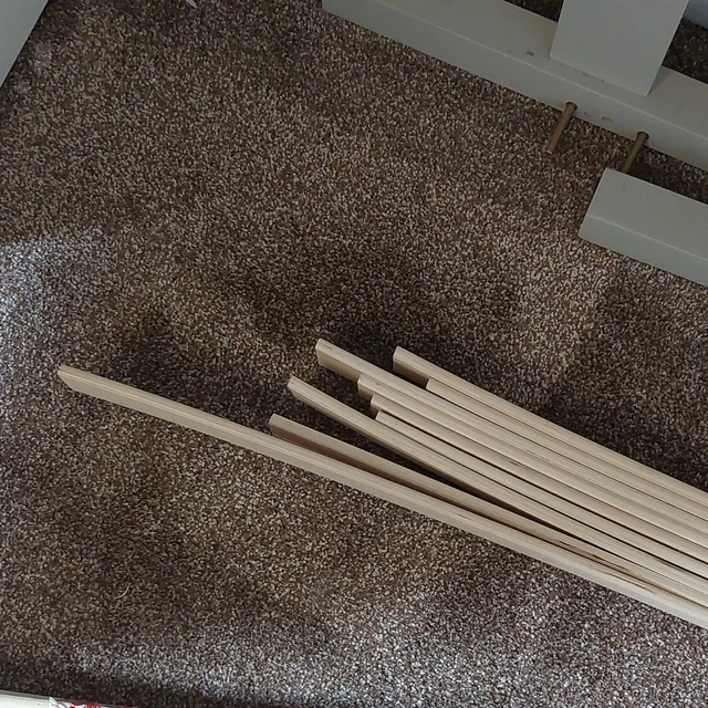 GREY WOODEN DOUBLE Bed Frame Parts with Slats, Assembly Required ...