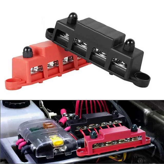 4 POST BUSBAR Terminal Power Distribution Block With Cover For RV Yacht ...