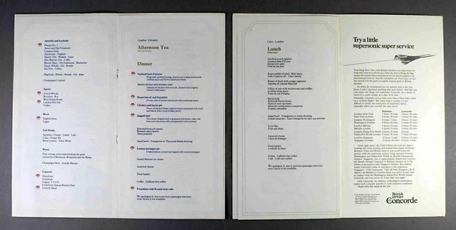 BRITISH AIRWAYS FIRST Class Four Different Vintage Airline Menus Ba £24 ...