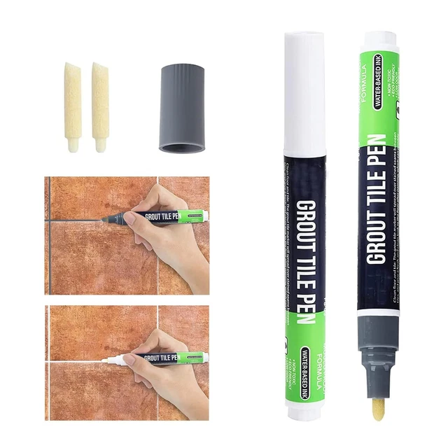 TILE GROUT PEN Tile Paint Marker Grouting Repair Restorer Marker 2Pcs ...