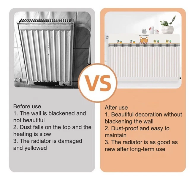 RADIATOR DUST COVER Linen Fabric for Dust Blocking and Heat Circulation ...