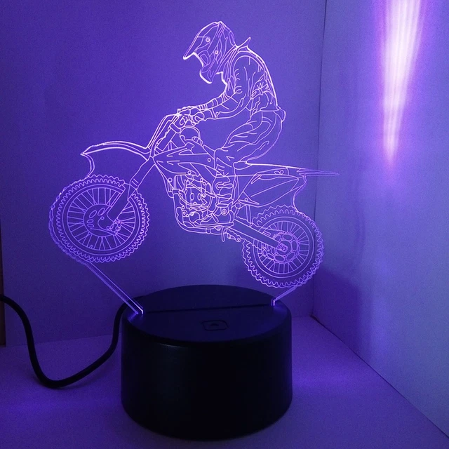 3D LAMP VISUAL Light Touch Switch Colorful Night Light (Motorcycle) £16 ...