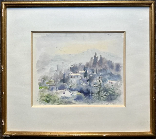 PERRAUDIN PAUL AQUARELLE Paysage Provence Tableau Peintre Officiel de la Marine EUR 150,00 ...