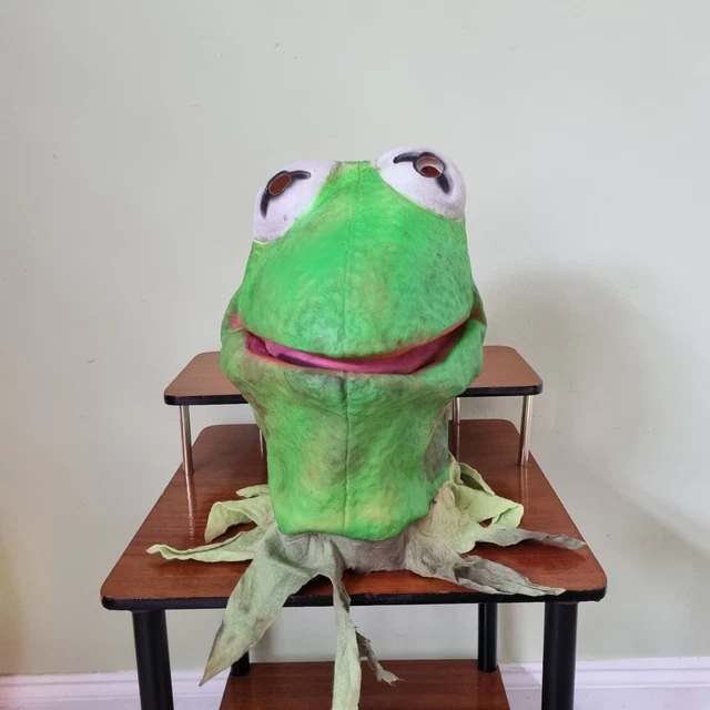VINTAGE 1980 CESAR Vinyl Halloween Mask Kermit Muppet Full Size Green ...