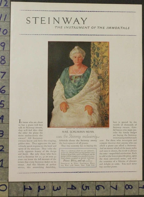 1927 STEINWAY PIANO Ernestine Schumann-Heink Randall Davy Singer Music ...