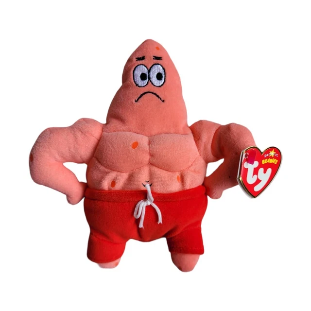 2006 TY BEANIE Babies Spongebob Squarepants muscle man patrick star ...