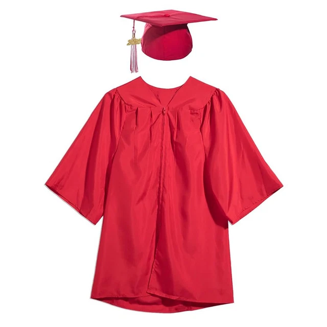PRESCHOOL KINDERGARTEN MATTE Graduation Gown Cap Tassel 2025 Charm Set ...