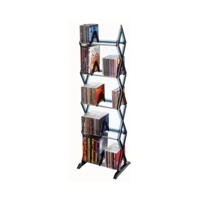 5 TIER MEDIA Shelf 90 DVD Tower Rack Game Organizer Stand Holder 130 CD ...