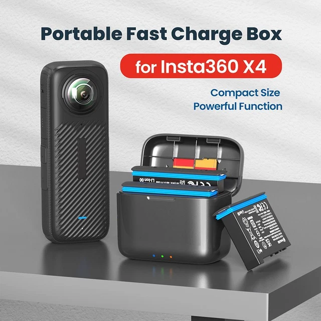 SPORTS CAMERA ACCESSORIES For Insta360 X4 Battery Charging Case Fast Charge P2F1 £22.30 ...