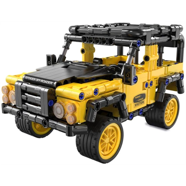 CADA 1:18 Scale Defender Off-Roader Pull Back Brick Builder Yellow ...