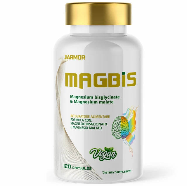 JARMOR MAGBIS INTEGRATORE Di Magnesio Bisglicinato e Magnesio Malato ...
