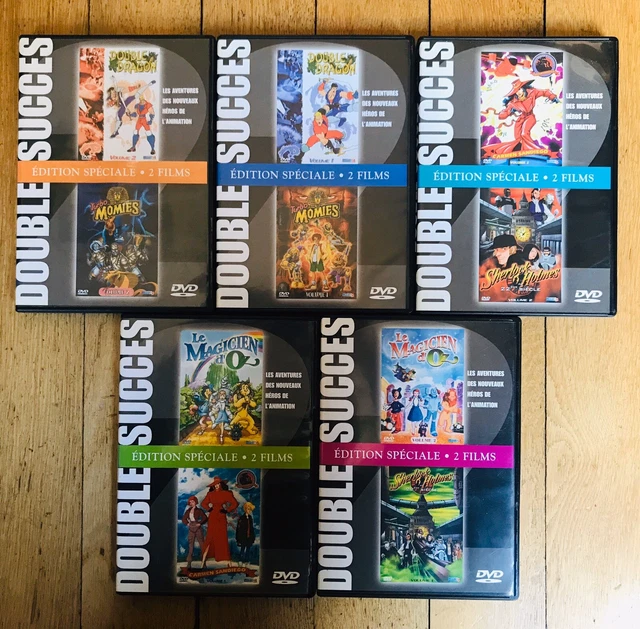 LOT DE 5 DVD DOUBLE SUCCES édition spéciale -2 films - Dessins animés ...