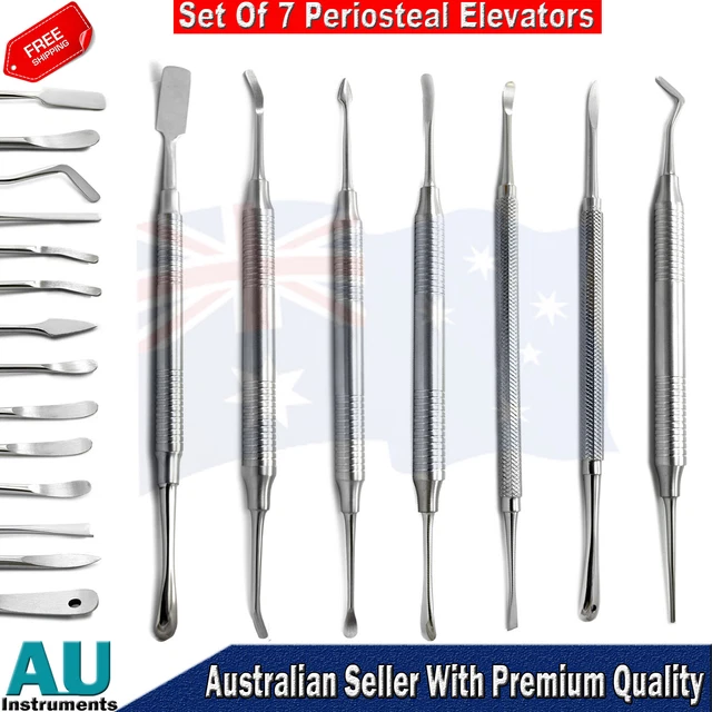 DENTAL PERIOSTEAL ELEVATOR Set Of 7 implant Surgery Sinus Lift Prichard ...