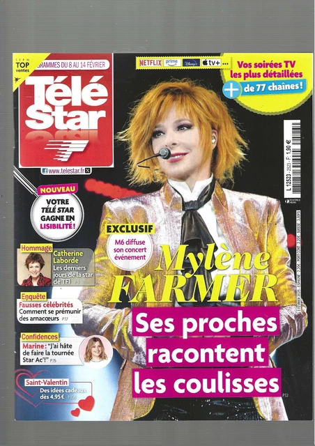 TELE STAR-08 FÉVRIER 2025-Mylène FARMER/Catherine LABORDE/Marine/Claire ...