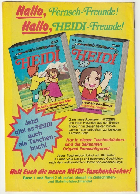 HEIDI #24 Der Unfall in den Bergen, Bastei Verlag 1978 COMICHEFT Z2 EUR ...