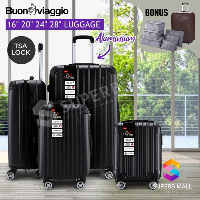 LUGGAGE SUITCASE TROLLEY Set TSA Lock Carry On Bag Lightweight Case ...